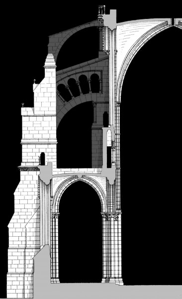chartres cathedral cross section